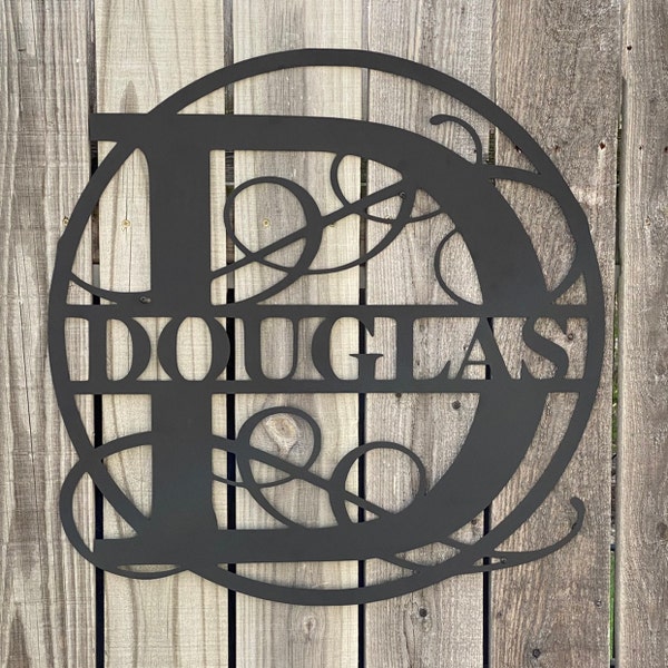 Custom Family Name Metal Sign, Initial Sign, Metal Monogram Sign, Door ...
