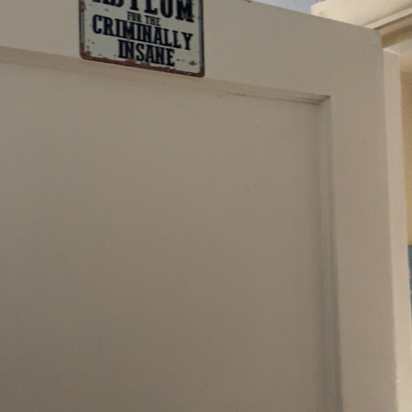 Vintage Asylum for the Criminally Insane Metal Sign, Asylum Sign ...