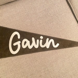 Large Single Word Custom Suede and Leather Pennant Flag Banner ...