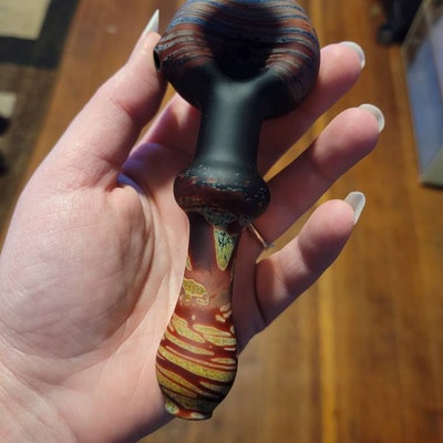 Glass Pipe, Kitty Cat Spoon Pipe, Spoon Pipe, Sand Etched Spoon Pipe ...