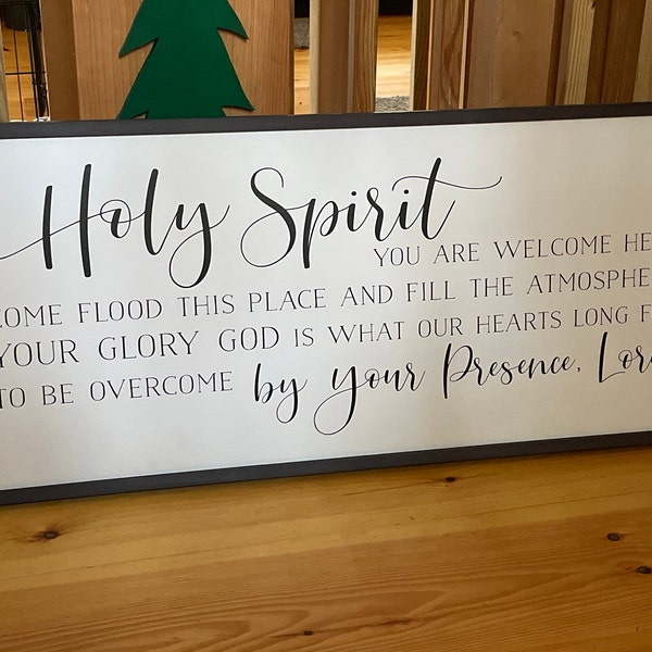Holy Spirit You Are Welcome Here Sign | Scripture Signs | Living Room ...