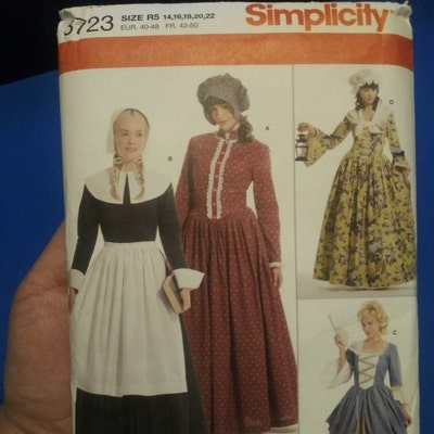 Simplicity 3723 Handmaid Witch Salem Crucible Puritan Pioneer Dress ...