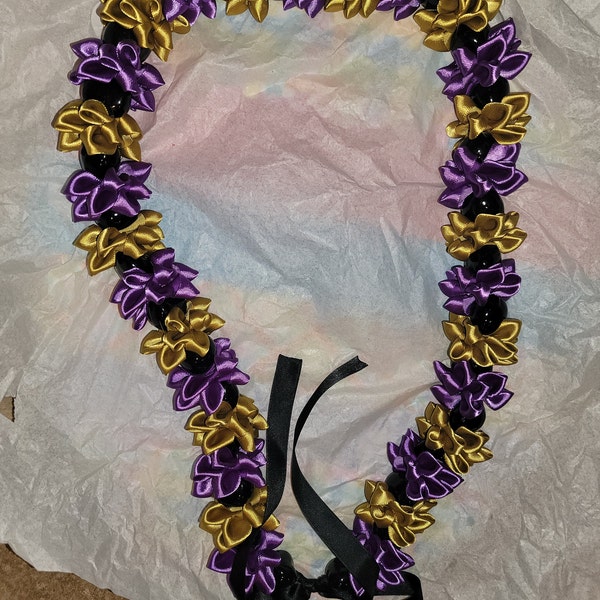 Pineapple Gold Hawaiian Ribbon Lei,graduation Lei,anniversary Lei ...