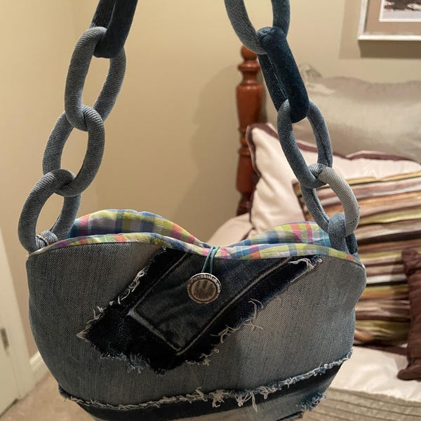 Upcycled Denim Stud Earrings Statement Jeans Earrings Eco-friendly Gift ...