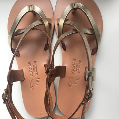 Ancient Greek Style Strappy Handmade Flat Leather Sandals Available in ...