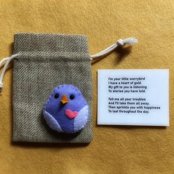 Worry Bird PDF Sewing Pattern, Felt Crafts, Instant Download, Easy to ...