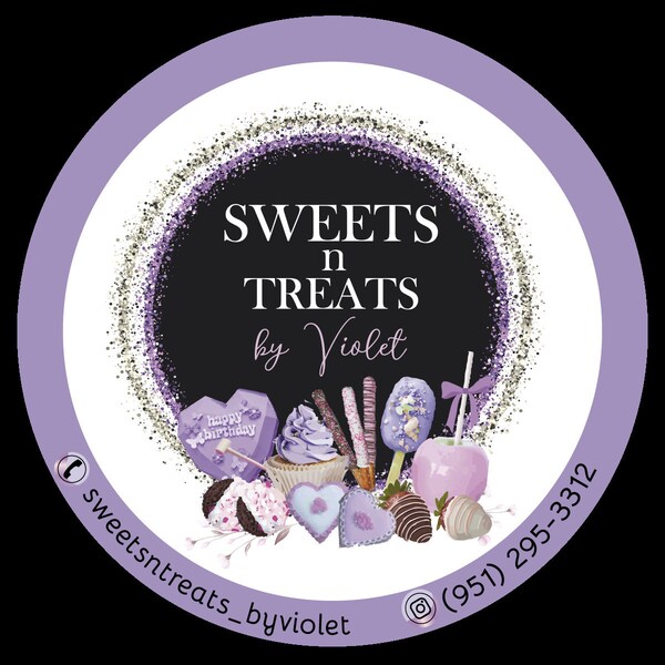Sweet Treats Logo Design. Purple Logo, Bakery Logo, Apple Candy Logo ...