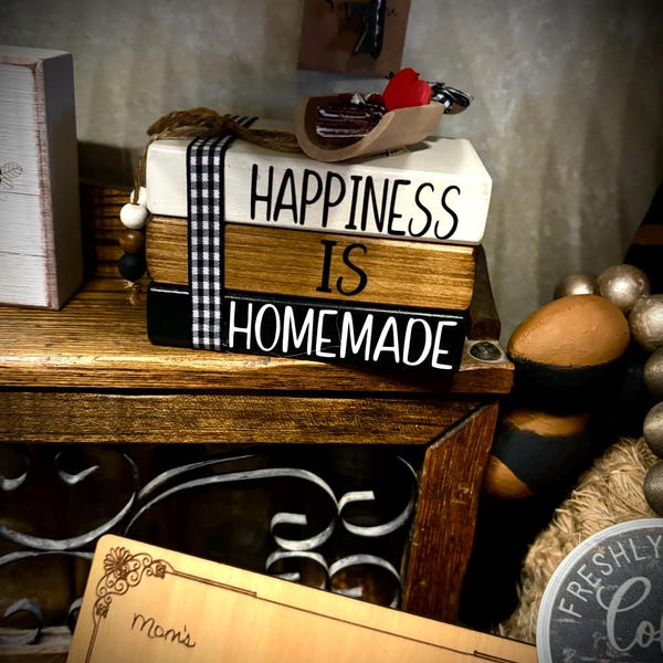 Home Sweet Home Book Stack, Tiered Tray Decor, Farmhouse Decor, Home ...