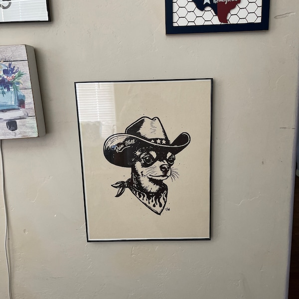 Raisin Hell Cowdog, Giclée Fine Art Print, Western Dog Art, Vintage ...