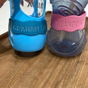 Engraved Personalized Silicone Bottle Labels, Baby Bottle Daycare Sippy ...
