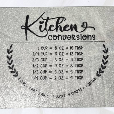 Kitchen Conversion Chart SVG, Measuring Cheat Sheet SVG, Measuring Cups ...