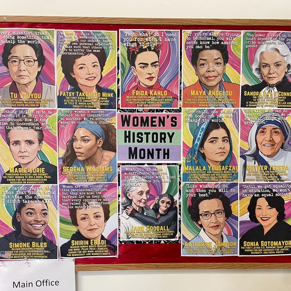 80 Influential Women, Women’s History Month Posters – Bulletin Board ...