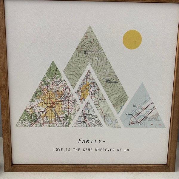 Custom Dad Birthday Gifts for Dad Travel Map Art Print Mountain Map ...