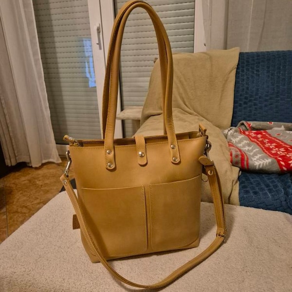 Leather Laptop Bag Women Camel Color, Laptop Bag for 13" Laptop, Large ...