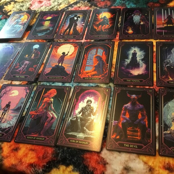 Complete Tarot Carding Stained Glass Golden Edition Set Inspired Rider ...
