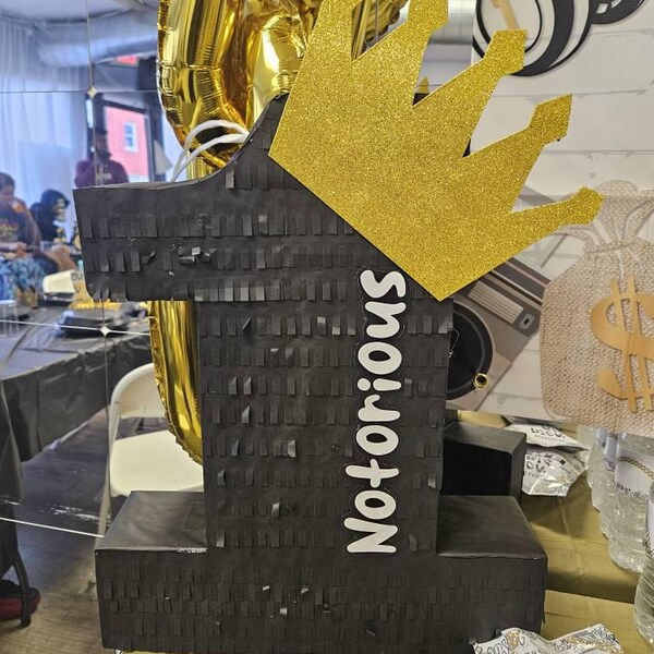 Two Tone Letter Piñatas 20" Tall Yellow & Navy Color University Logo ...