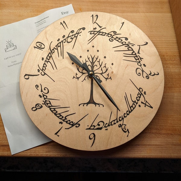 Lord of the Rings Inspired Clock - Hobbit Meal, JRR Tolkien, or Tree of ...
