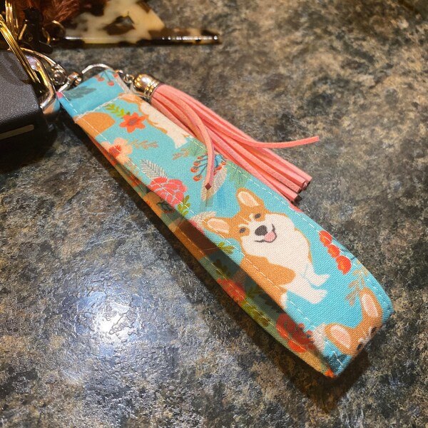 Corgi Keychain Wristlet | Corgi Gifts for Her | Corgi Mom | Cute Corgi ...