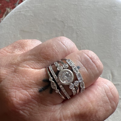 Sterling Silver Monogram Stackable Ring, Sterling Silver Stackable ...