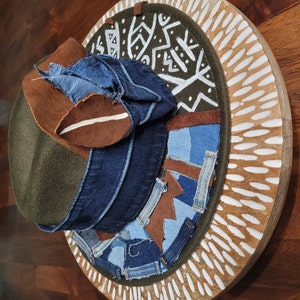 Salvaged Blue Jean Denim Back Leather Tags - Etsy