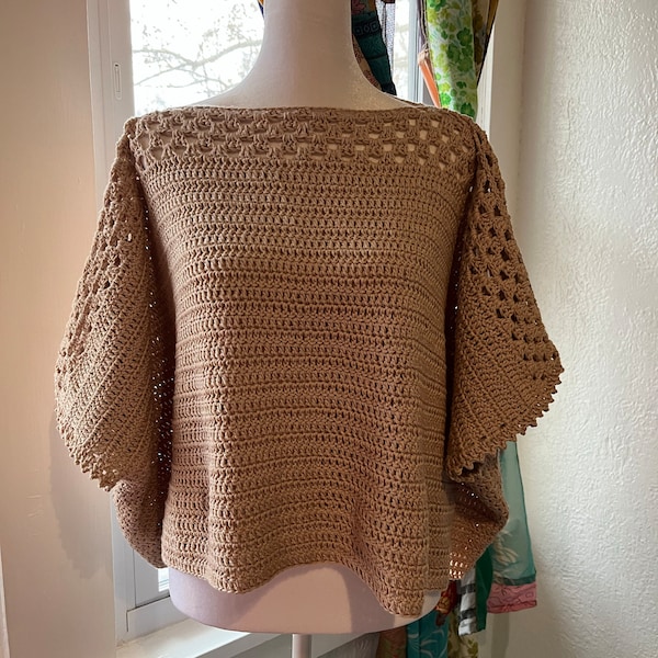 Crochet Poncho Top Pattern, PDF Digital Download, Includes Women's XS ...