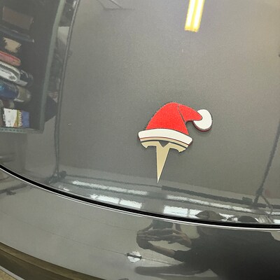 Santa Hat Overlay for Tesla Emblem - Etsy