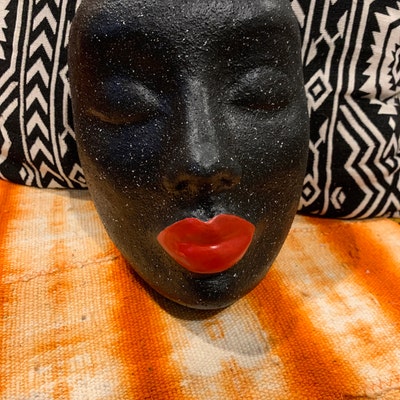 Black Woman Planter Wall Head Pot African Woman Face Planter Indoor ...