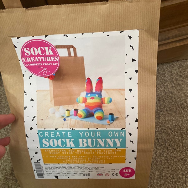 Sock Bunny Craft Kit | Sewing Kit | Craft Kit for Kids | Craft Kits for ...