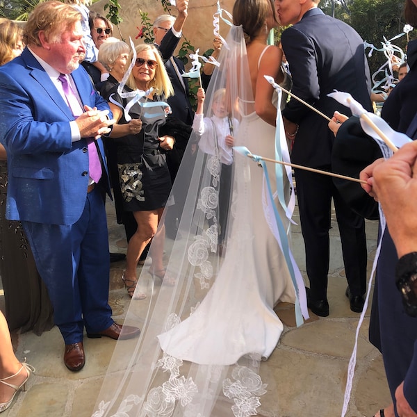 150 Ribbon Wedding Wands Send off Idea Ceremony Exit Ribbon Wedding ...