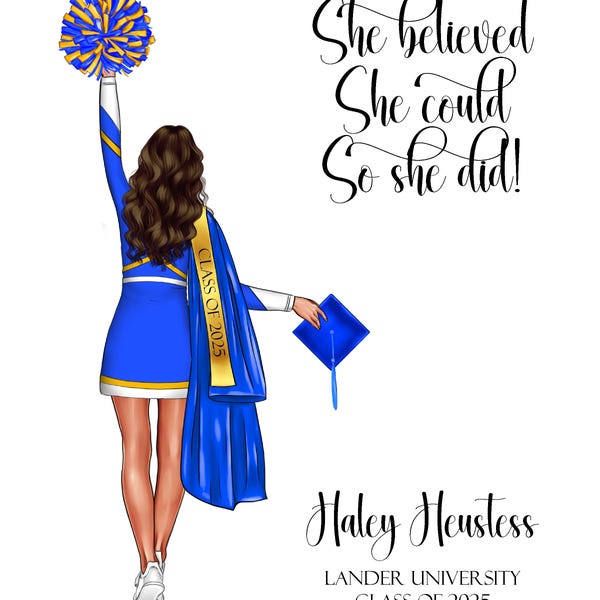 Cheer Gift Personalized Cheerleader Print Personalized Cheerleader Gift ...