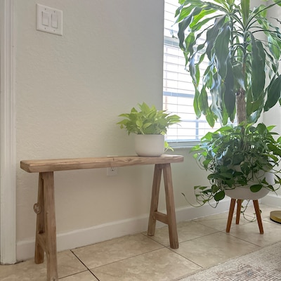 Vintage Inspired Skinny Bench, 24x5.5, Weathered Wood, Rustic Bench ...