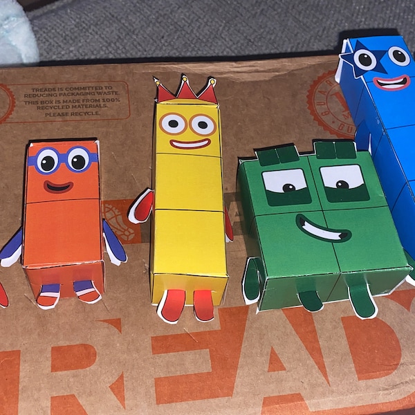 Numberblocks 1-10 Printable Paper Toys / Origami Templates / Kids ...