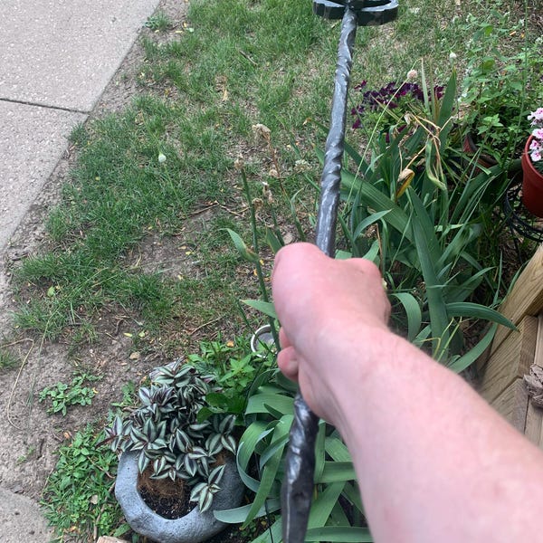 Two Handed Turkish Style Kilij Sword With Bar Guard, Railroad Spike ...