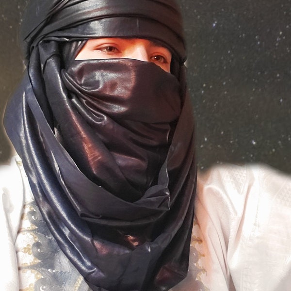 Genuine Black Tuareg Tagelmust Scarf: Berber Turban Head Wrap - Etsy