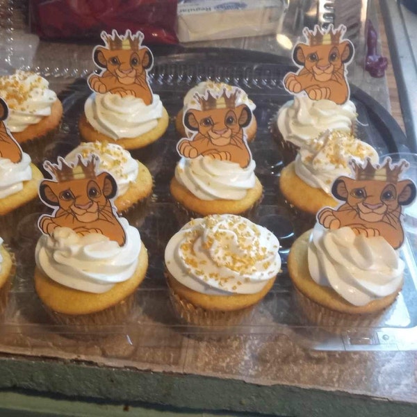 Simba With Crown, Lion King Cupcake Toppers, Party Decoration - Etsy
