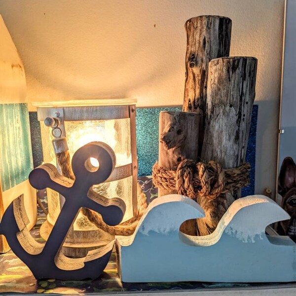 Small 10" Driftwood Piling Nautical Table Decor,coastal/lake Theme Wood ...