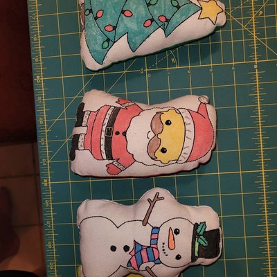 Machine Embroidery Design ITH Colouring in Christmas Stuffies Set of 5 ...