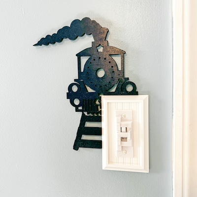 Train Door Corner, Boys Room Train Art, Train Nursery Art, Wood Train ...