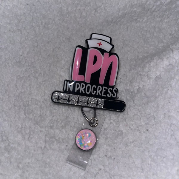 LPN in Progress Badge Reel: Retractable Swivel Alligator Clip, 2”, LPN ...