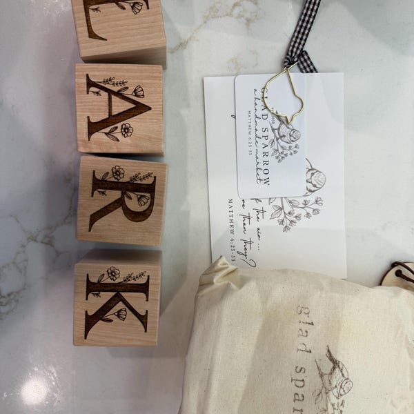 FLOWER GARDEN NAME Floral Name Blocks | Personalized | Kids Room ...