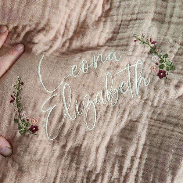 Personalized Embroidered Baby Receiving Blanket, Baby Blanket With Name ...