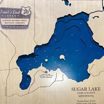 Donnell Lake Map, Wood Lake Map, Custom Lake Map, Custom Lake Sign ...