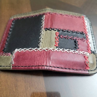 Custom Minimalist Handmade Leather Wallet BM Mercury Patchwork Exotic ...