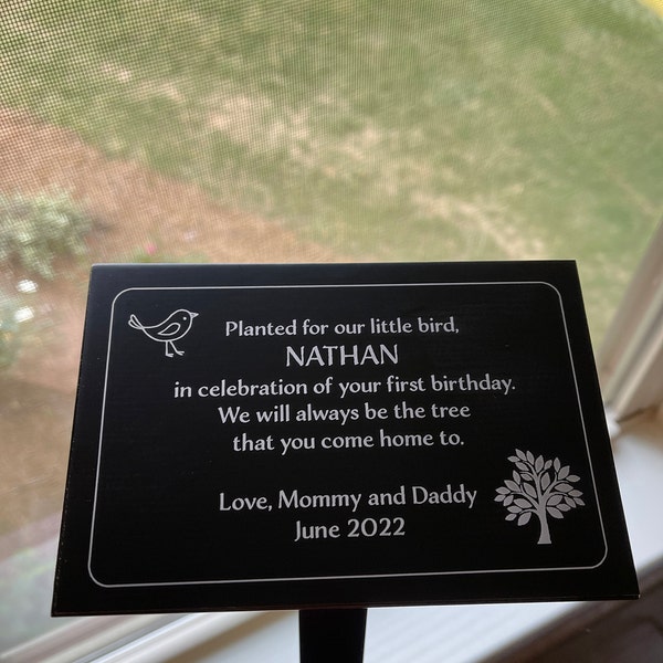 100% Personalized Garden Plaque, 4"x6" With 23" Stake, Custom Garden ...
