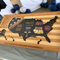 NEW Handcrafted American Flag United States Shadow Box Cherry & Maple ...
