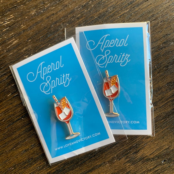 Aperol Spritz Cocktail - Enamel Pin - Cocktail Gift - Etsy