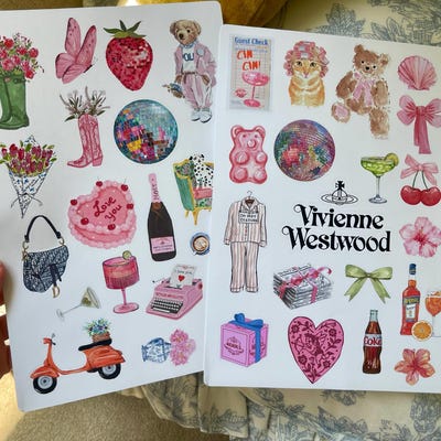 Aesthetic Sticker Set, Laptop Sticker Bundle, Coquette Girly Sticker ...