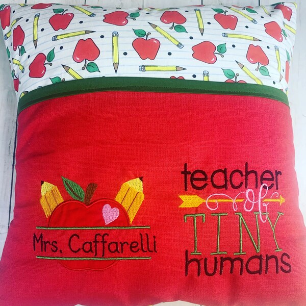 APPLE FOR TEACHER Monogram Split Frame Machine Embroidery Design Filled ...