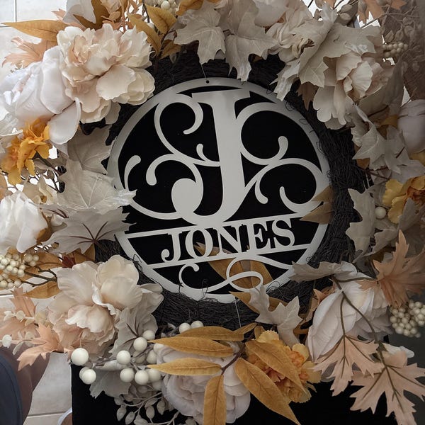 Personalized Metal Monogram Name Sign - Custom Family Name Sign ...