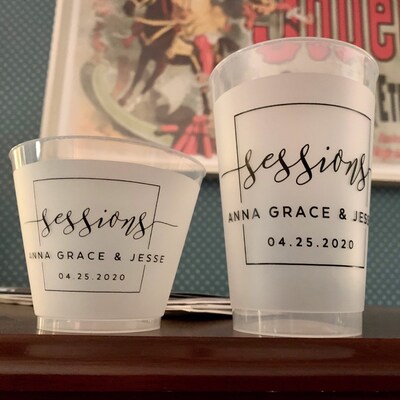 Printed Wedding Cups, Wine Cups, Cups for Wine, Frosted Cups, Plastic Party Cups, Shatterproof ...